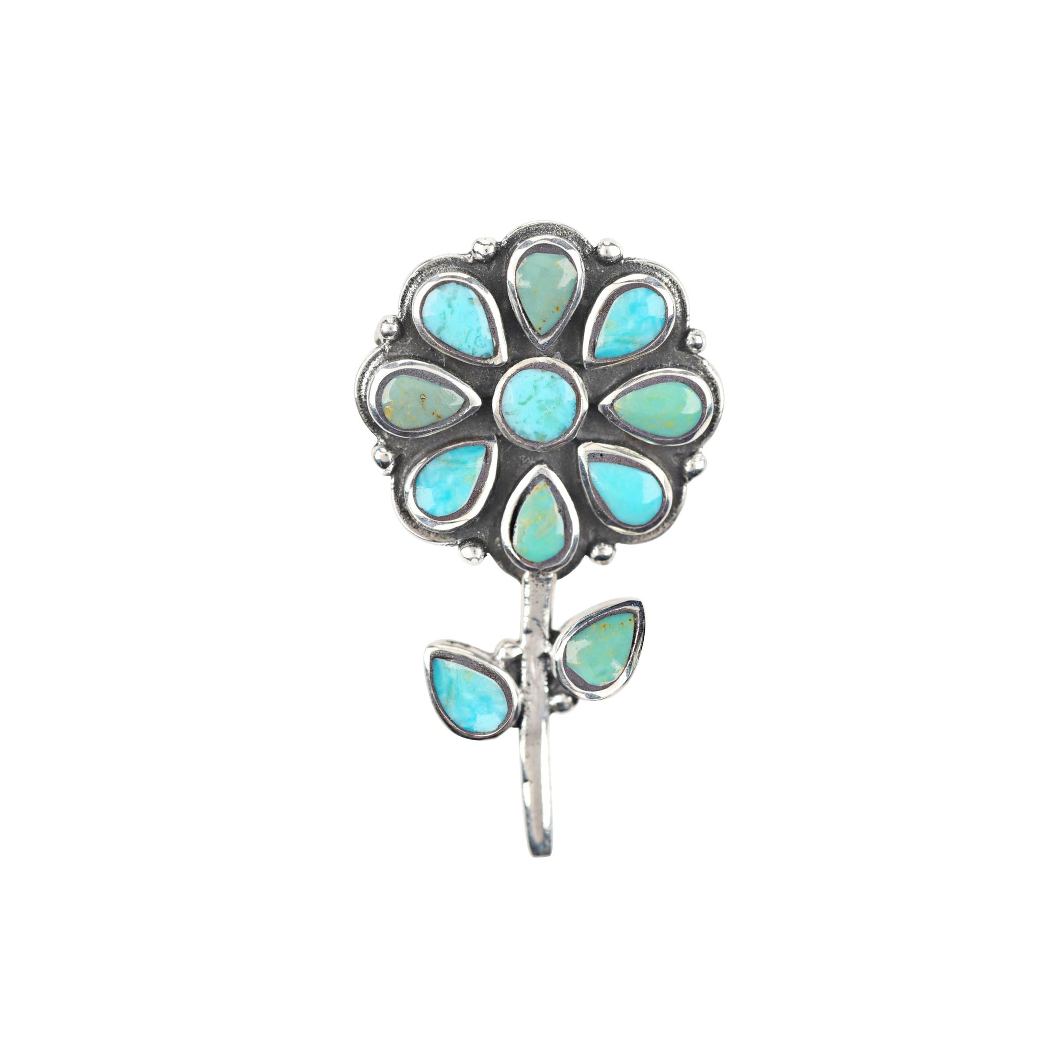 Desert Rose Pin | Sterling Silver Flower Pin | Peyote Bird Designs